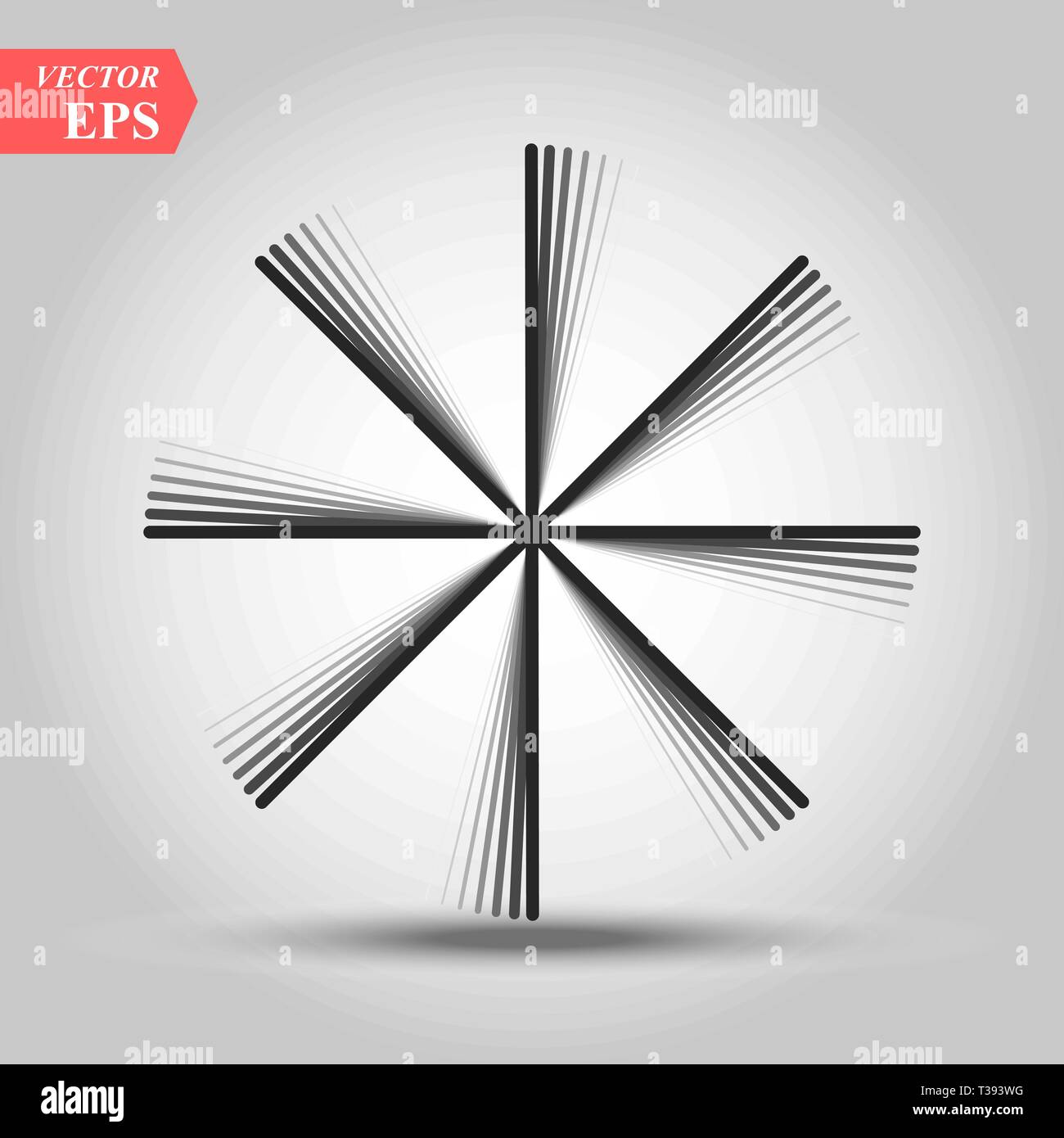 Vintage Sunburst Explosion Handdrawn Design Element Fireworks Black ...