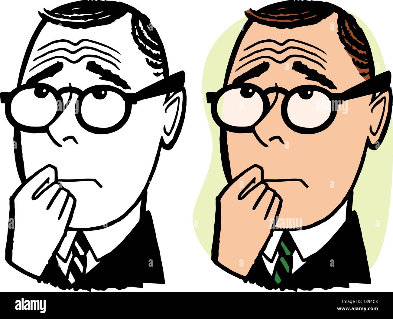 Concerned face Stock Vector Images - Alamy