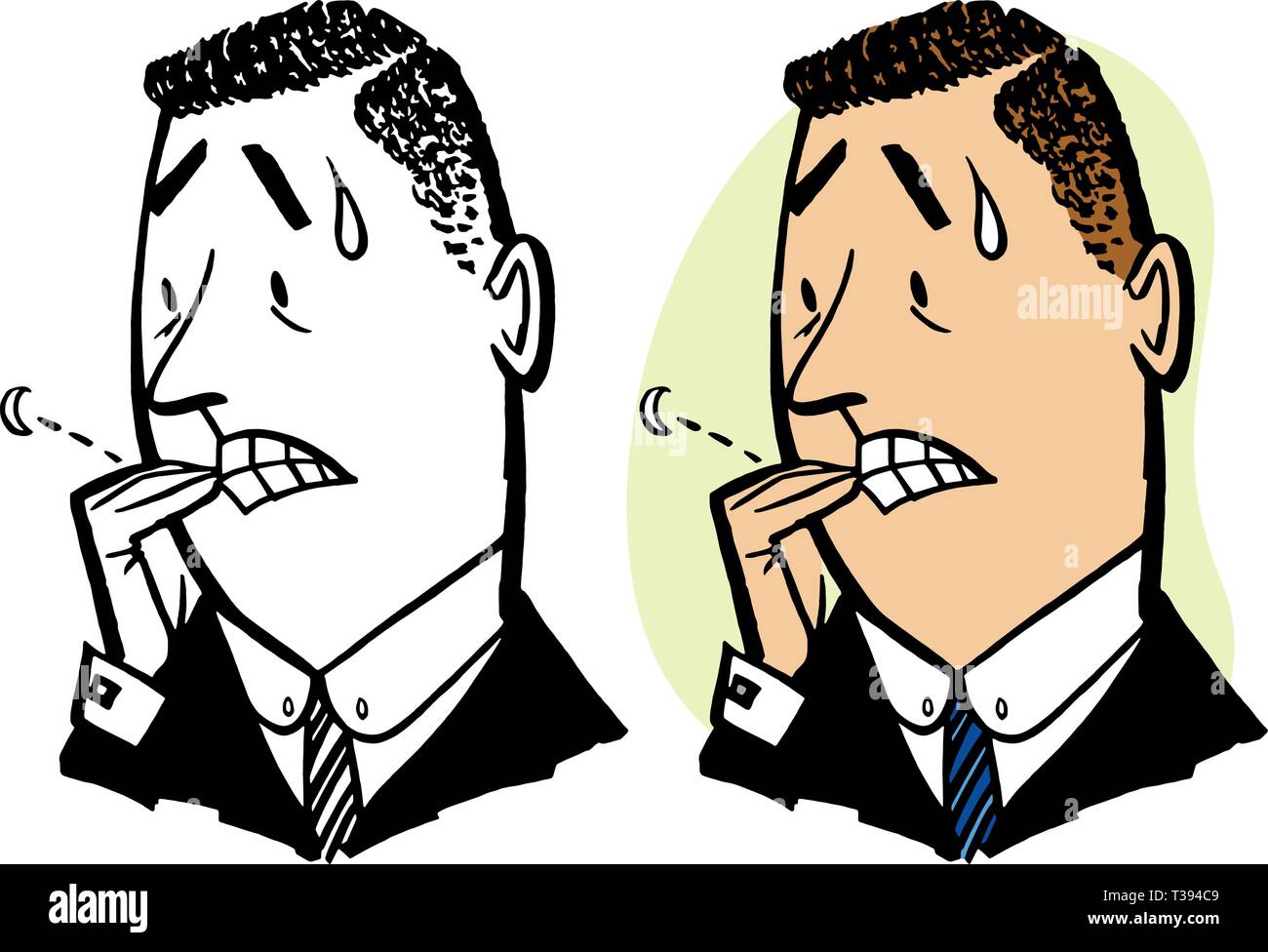 Man biting fingernails Stock Vector Images - Alamy