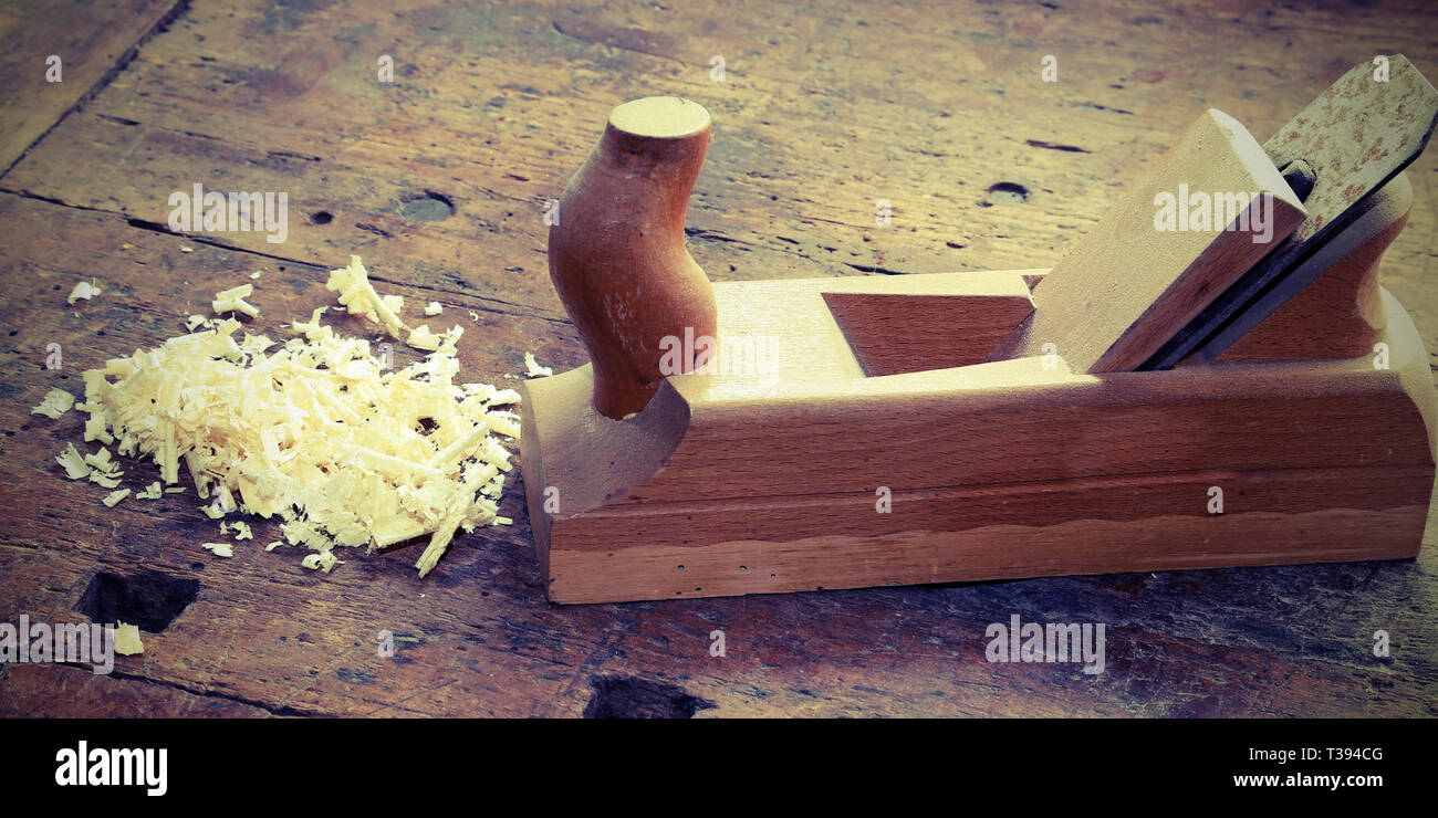 workpiece vice with over a plate on the work bench Stock Photo - Alamy