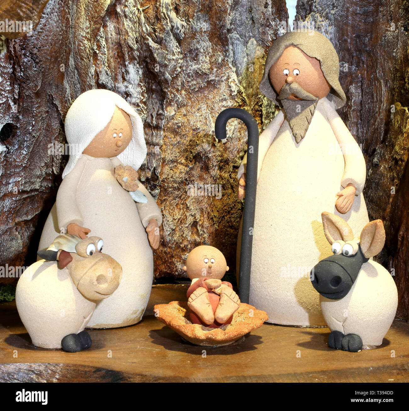 nativity scene with the Holy Family and the baby Jesus Stock Photo - Alamy