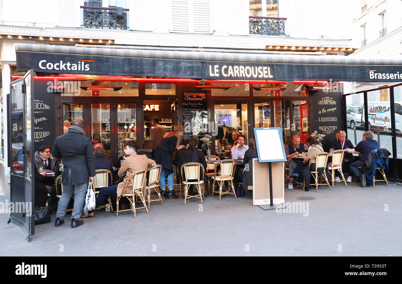 The traditional French restaurant Le Carrousel located in Montmartre in ...