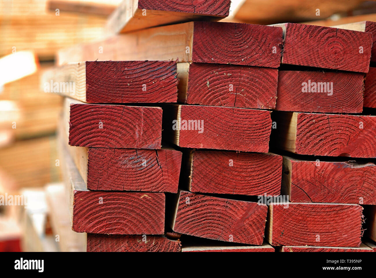 A stack of lumber for the use in a the construction of a building Stock ...