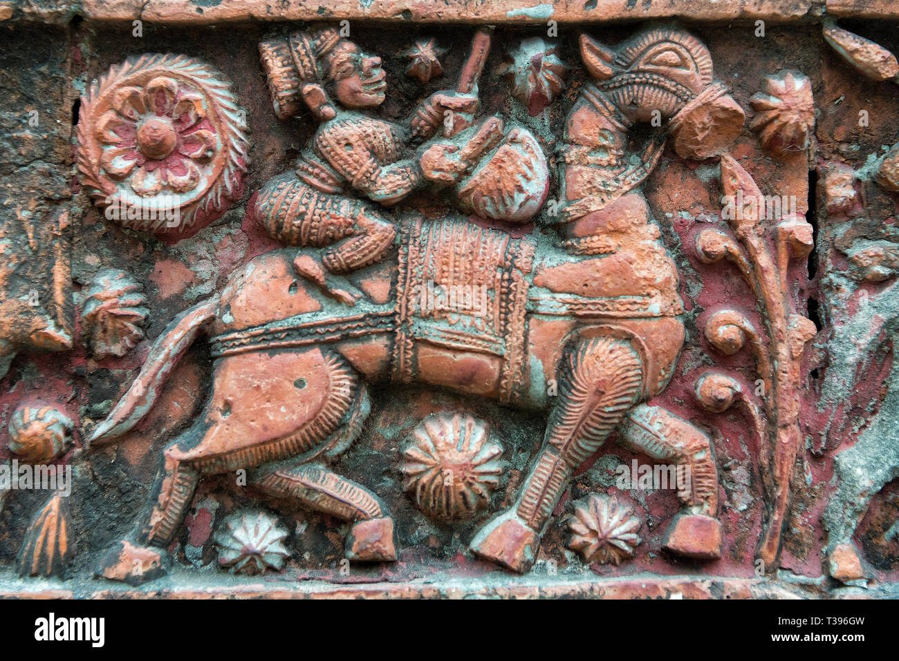 Close-up of relief carving, Puthia Temple Complex, Rajshahi Division ...