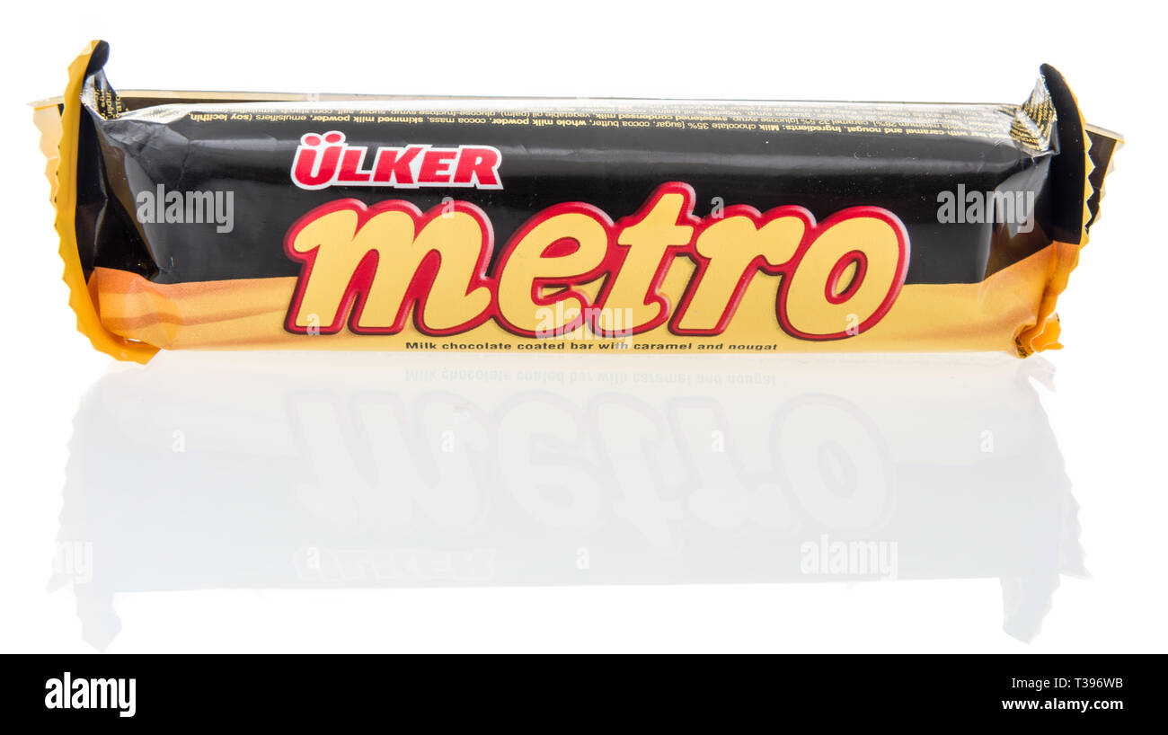 Winneconne, WI - 7 April 2019: A package of Ulker Metro candy bar on an ...