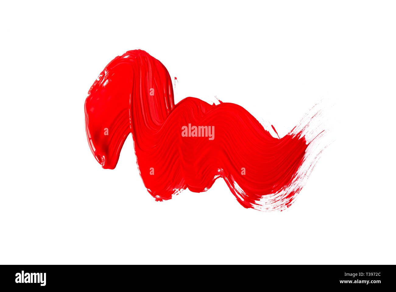 Red stroke of the paint brush isolated on white background Stock Photo ...