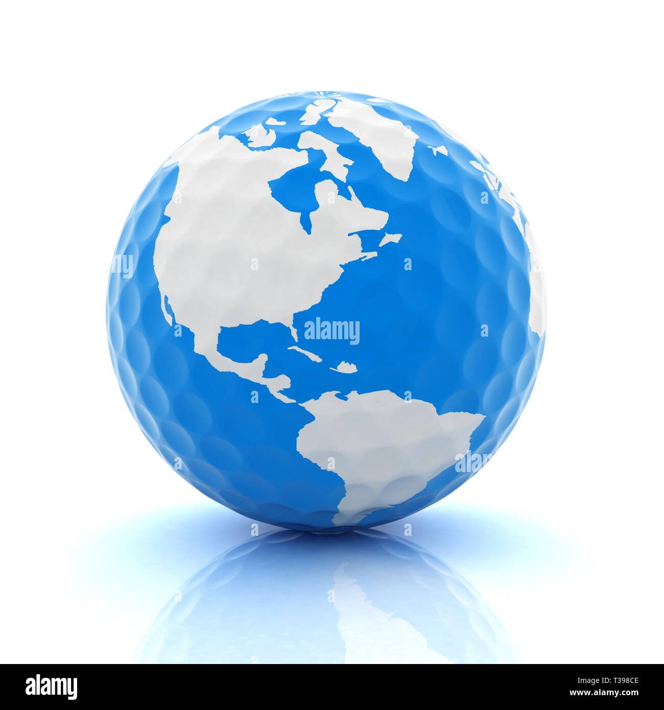 Conceptual 3d illustration. Golf ball world globe Stock Photo - Alamy