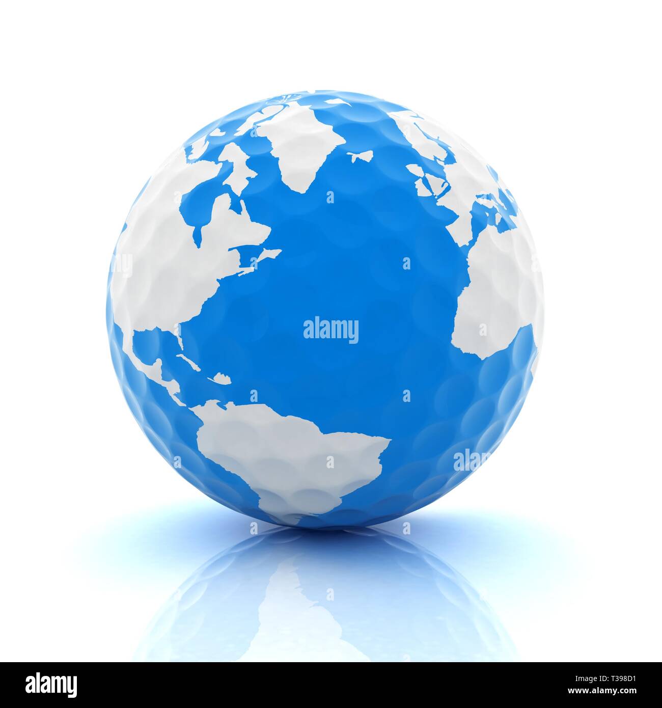 Conceptual 3d illustration. Golf ball world globe Stock Photo - Alamy