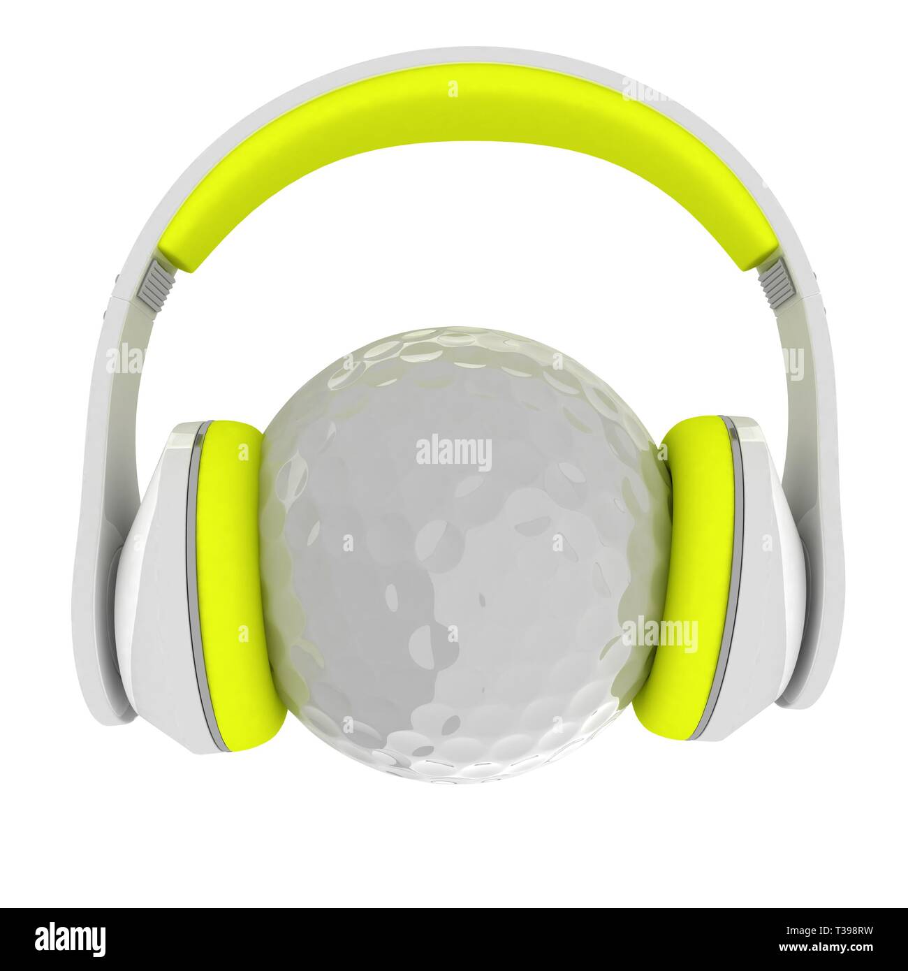 Golf ball with headset or headphones. 3D rendering Stock Photo - Alamy