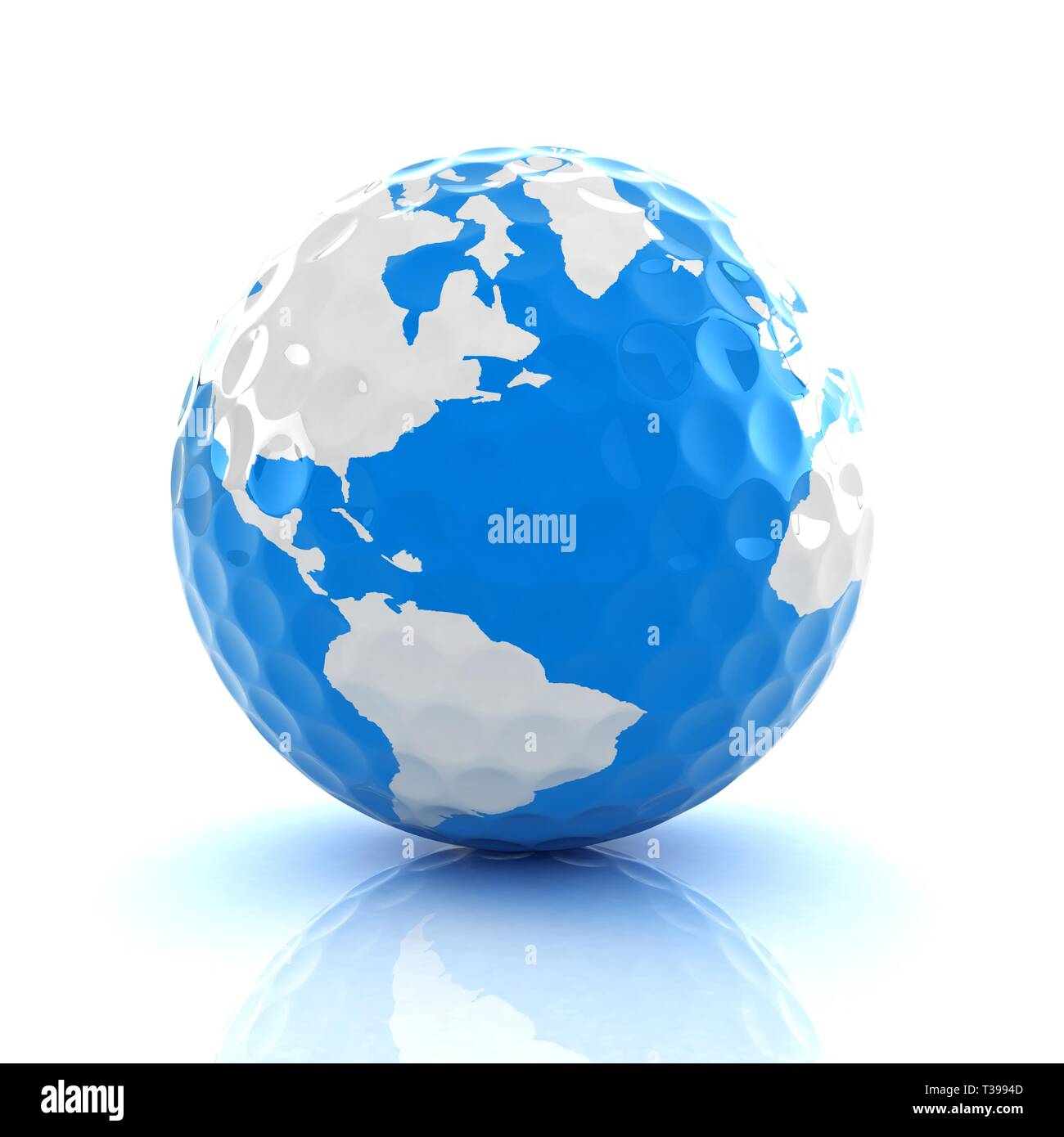 Golf ball golf world earth globe map hi-res stock photography and ...