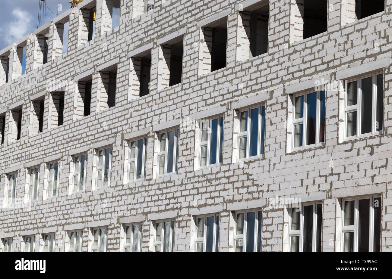 construction of a new multi-storey building of white gas silicate ...