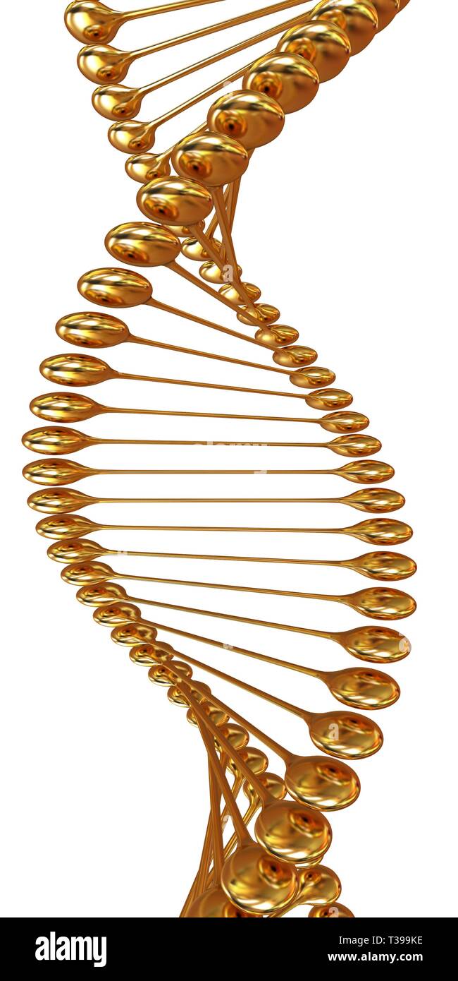 DNA gold. 3d illustration Stock Photo - Alamy