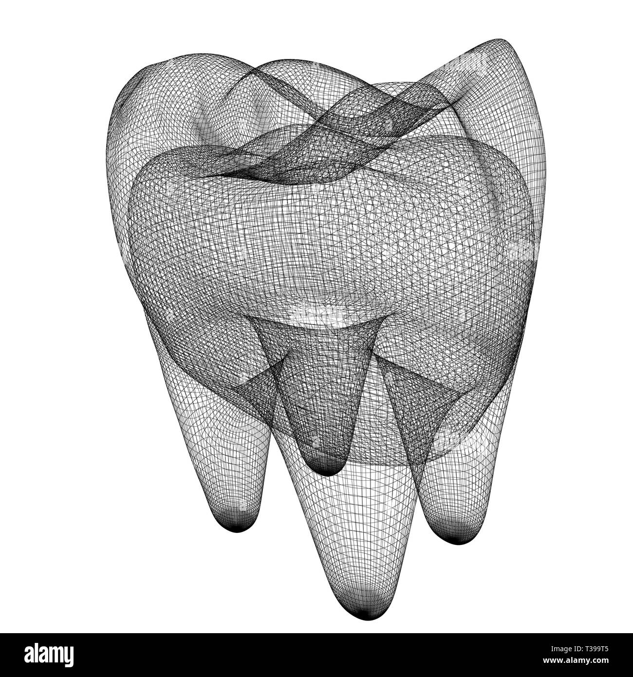 Mesh model of tooth. 3d illustration Stock Photo - Alamy