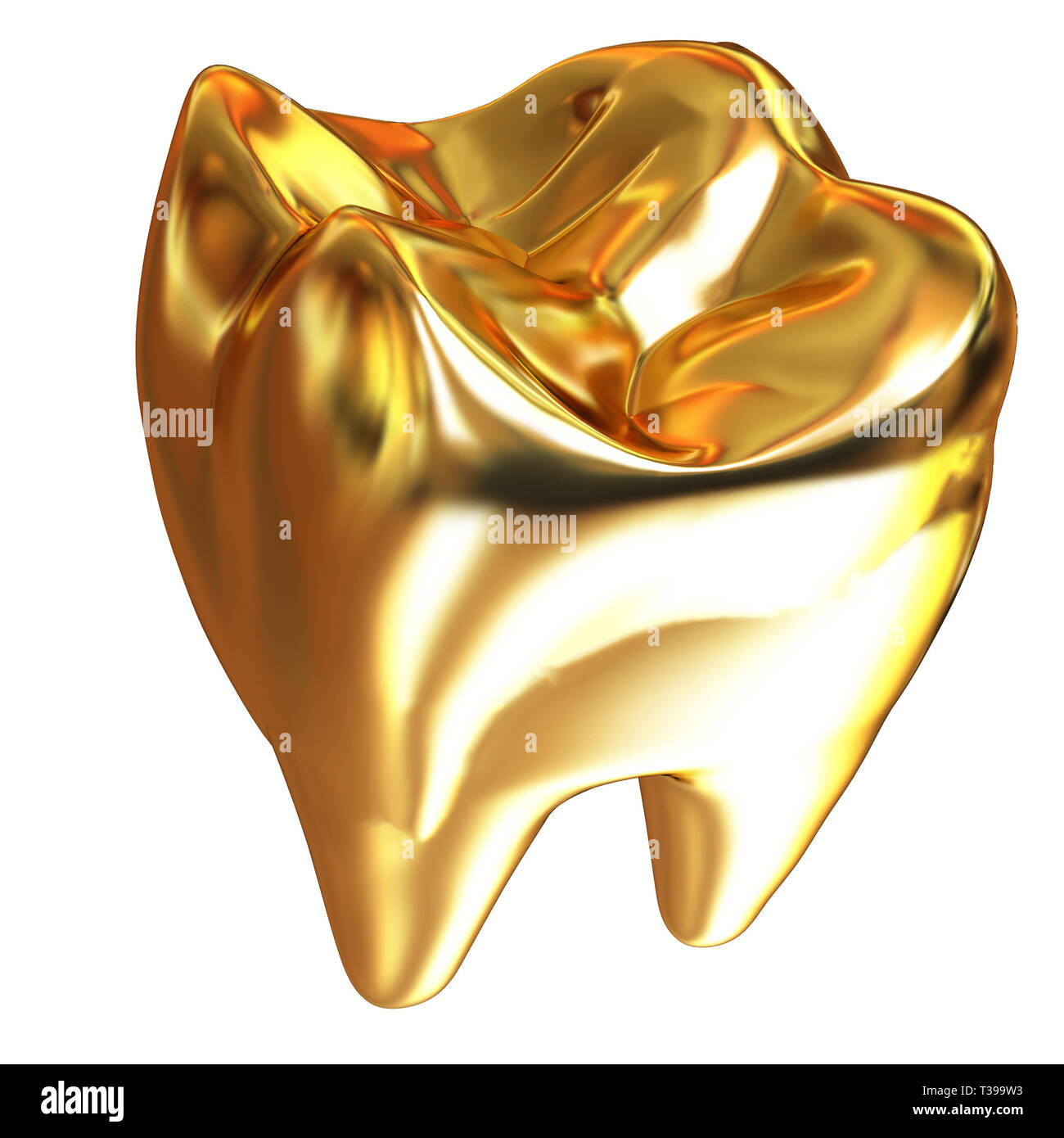 Gold tooth. 3d illustration Stock Photo - Alamy