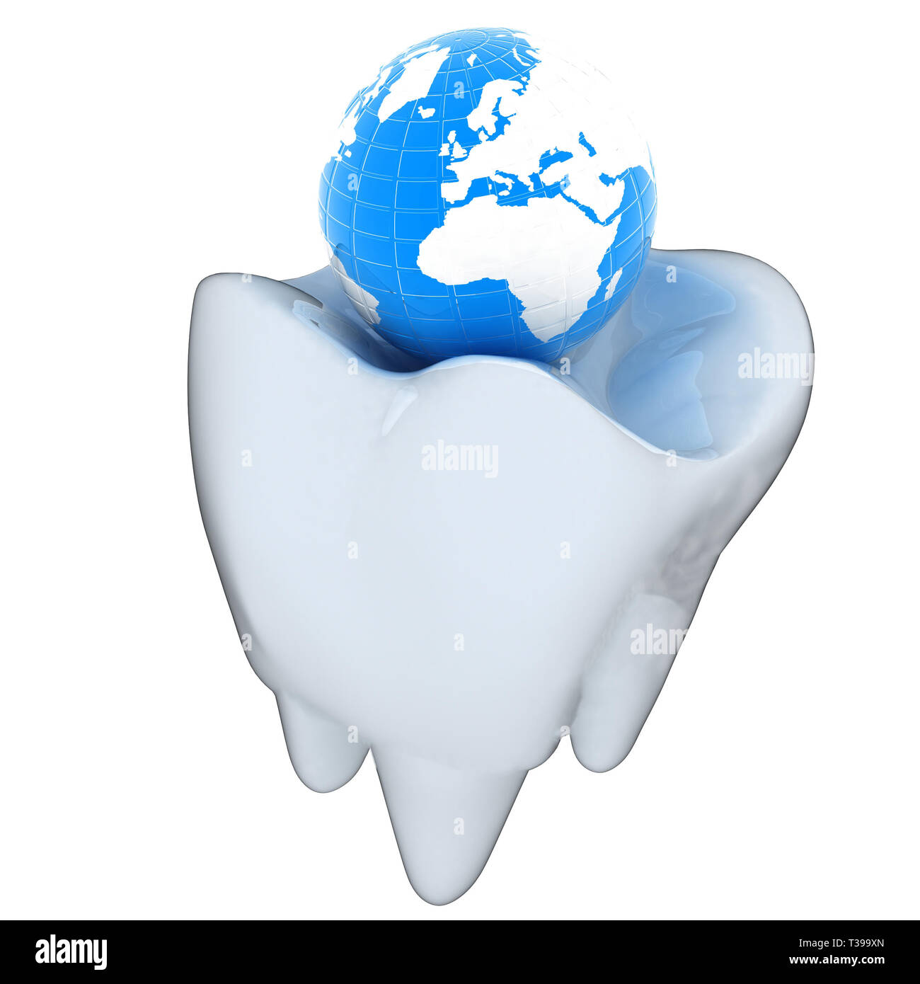 Tooth and Earth. 3d illustration Stock Photo - Alamy