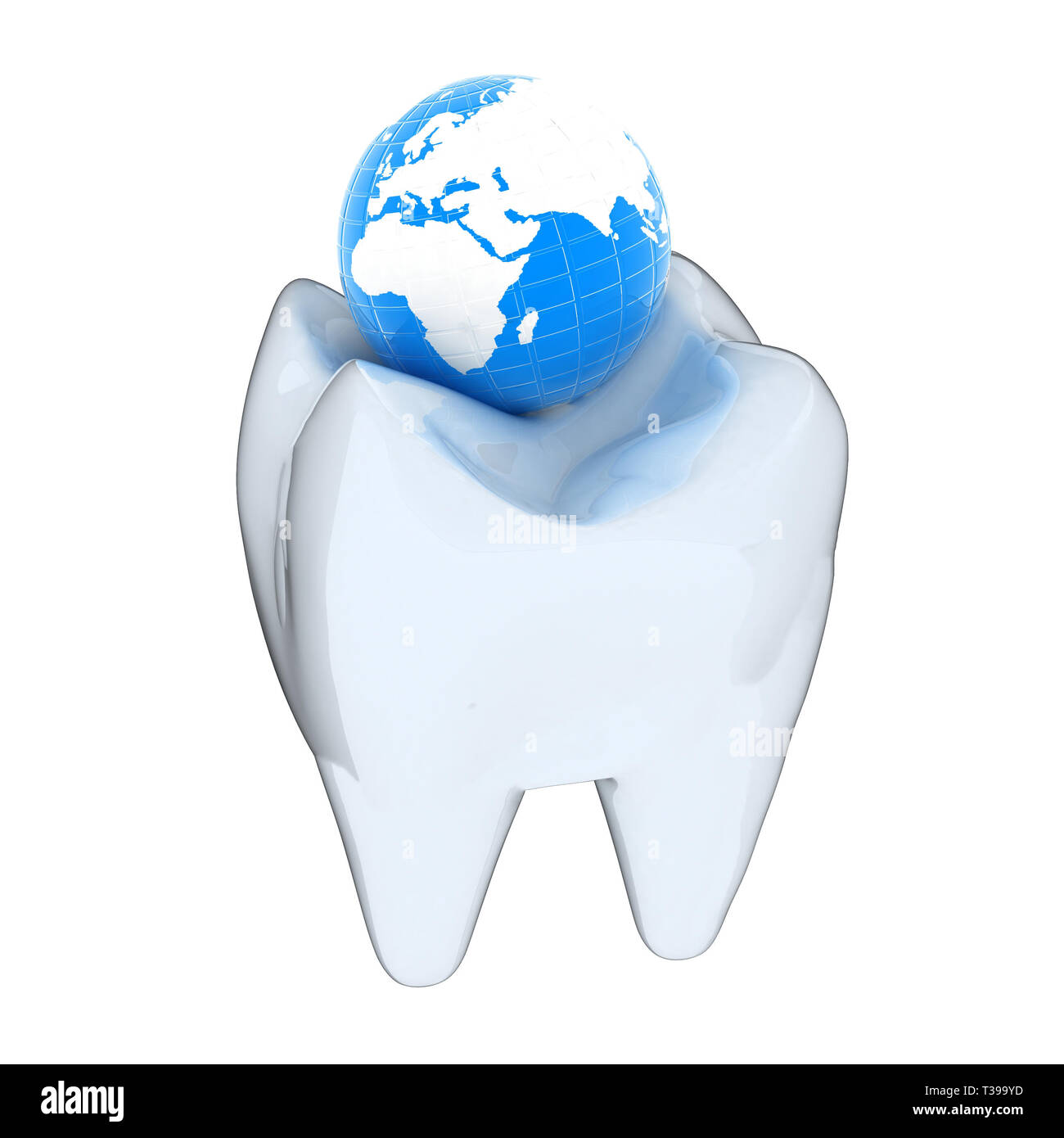 Tooth and Earth. 3d illustration Stock Photo - Alamy
