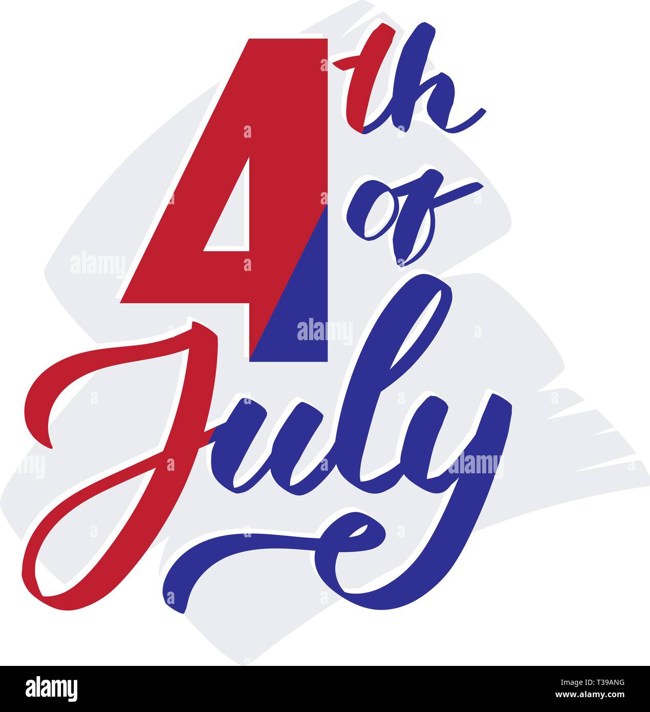 4th of July - hand-writing, calligraphy, typography, lettering. Light ...