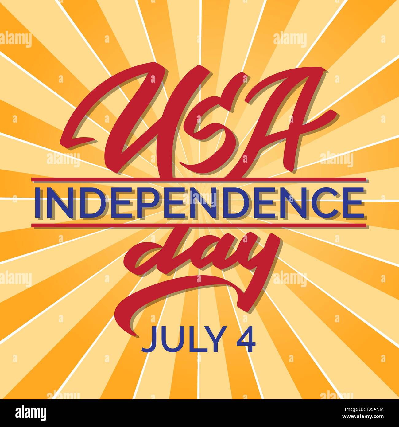 Usa independence day, july 4- hand-writing, calligraphy, typography ...