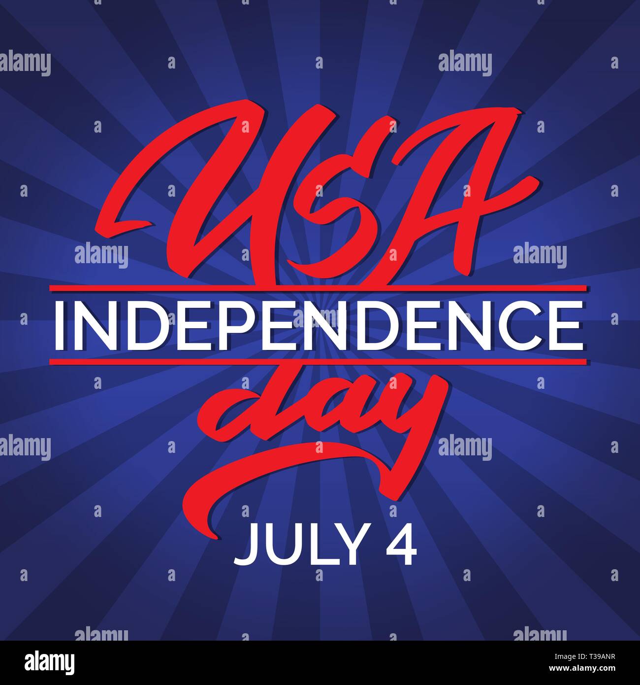 4th of July - hand-writing, calligraphy, typography, lettering. Vector ...