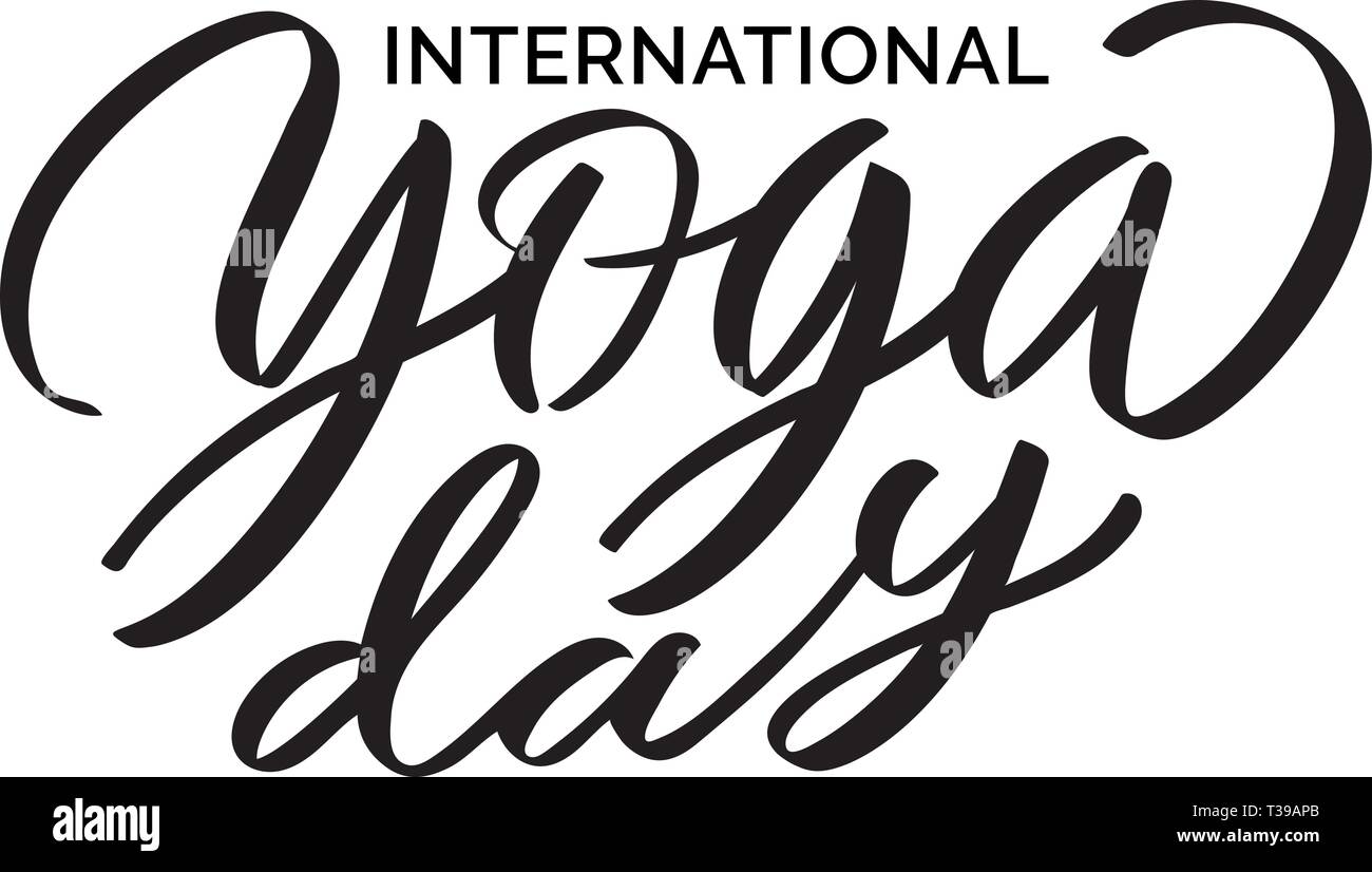 International yoga day - vector writing, lettering, typography ... International yoga day - vector writing, lettering, typography ...