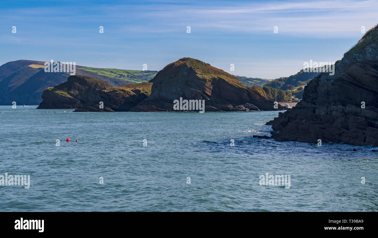 The Bristol Channel coast near Samson's Bay, North Devon, England, UK ...