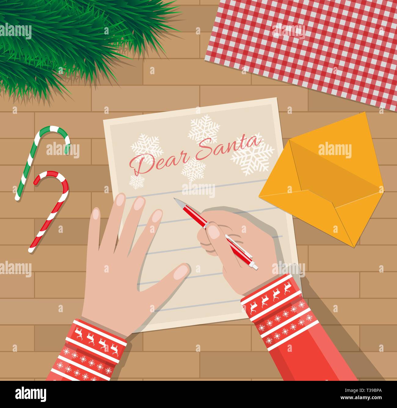 Girl writing letter cartoon hi-res stock photography and images - Alamy