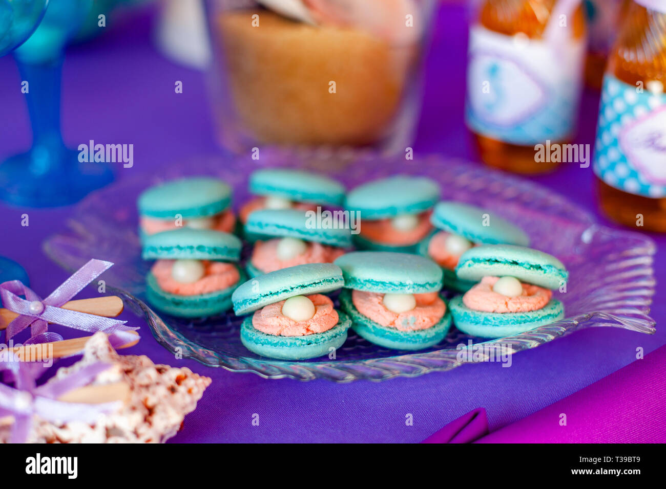 Table contains different dessert plates hi-res stock photography and ...