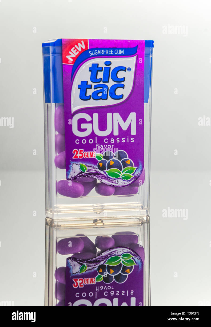 Sugarfree Tic Tac gum isolated on gradient background Stock Photo - Alamy