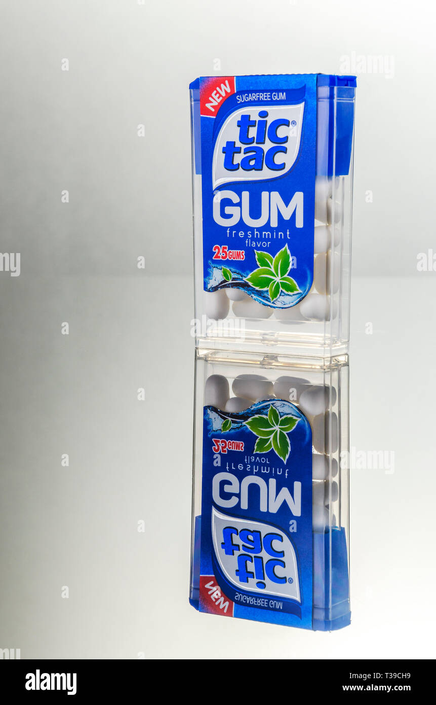 Sugarfree Tic Tac gum isolated on gradient background Stock Photo - Alamy