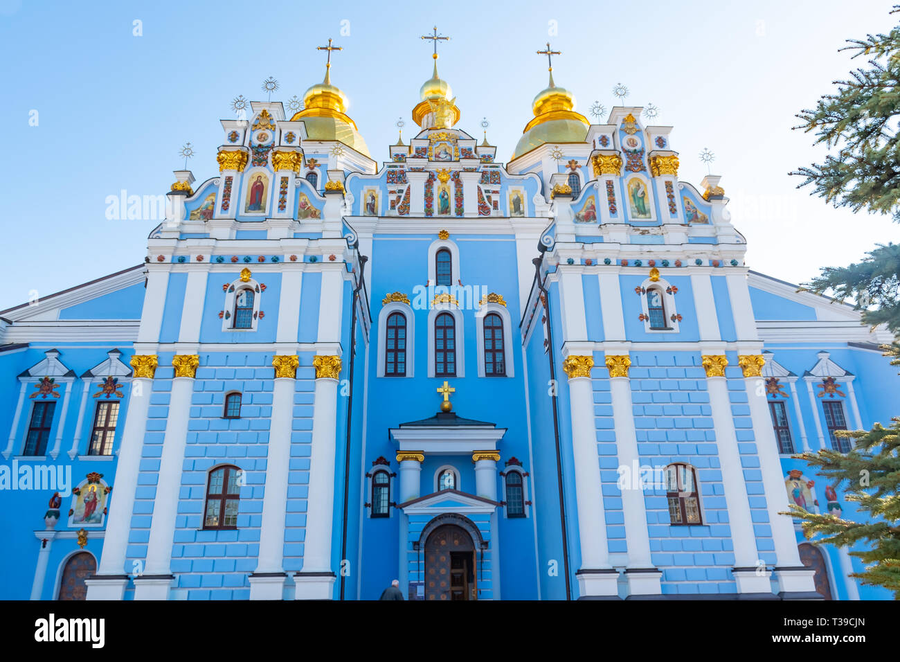 St. Michael's Golden Domed Monastery, classic shinny, golden cupolas of ...