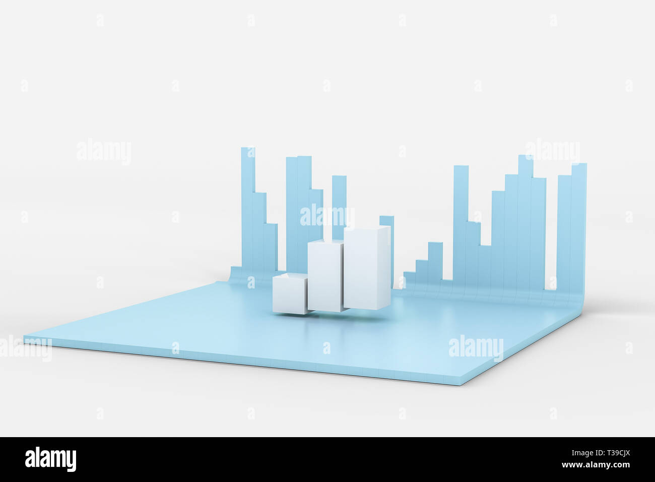 3d rendering, graph chart background, business graph, computer digital ...