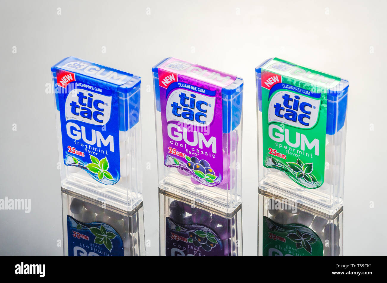 Sugarfree Tic Tac gum isolated on gradient background Stock Photo - Alamy