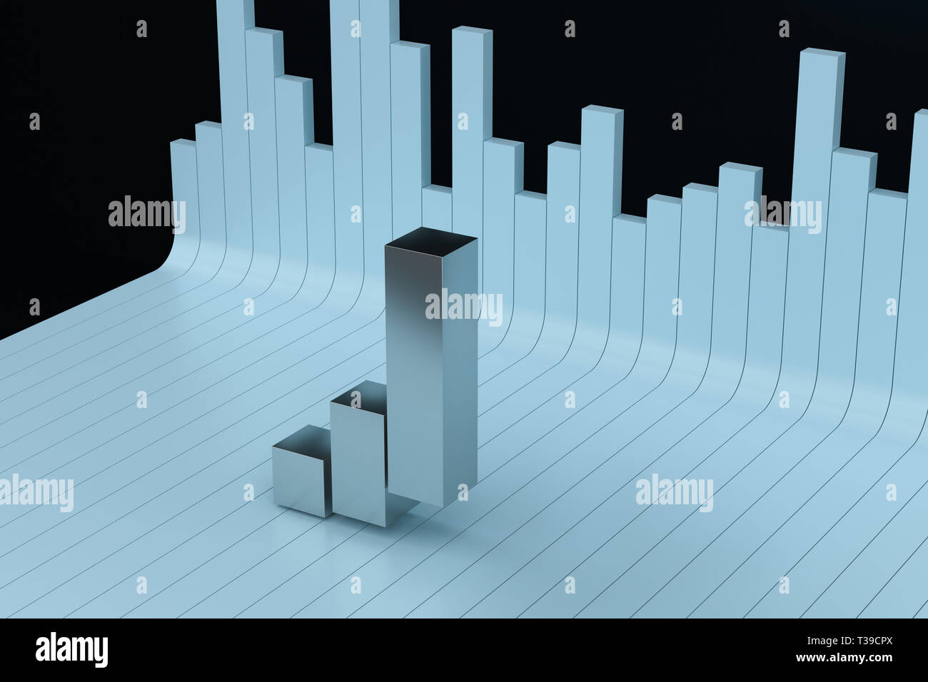 3d rendering, graph chart background, business graph, computer digital ...