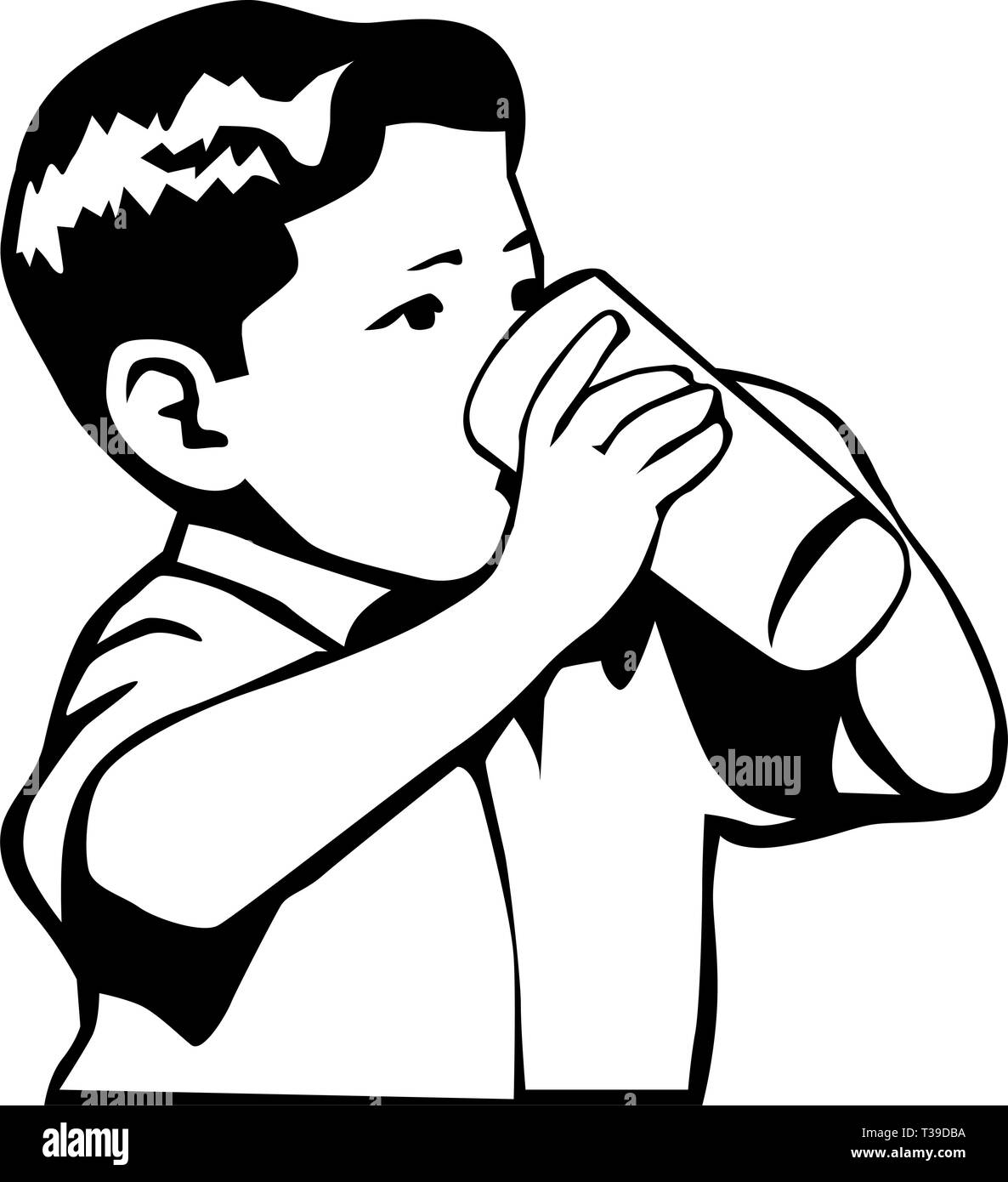 Boy Drinking Vector Illustration Stock Vector Image & Art - Alamy