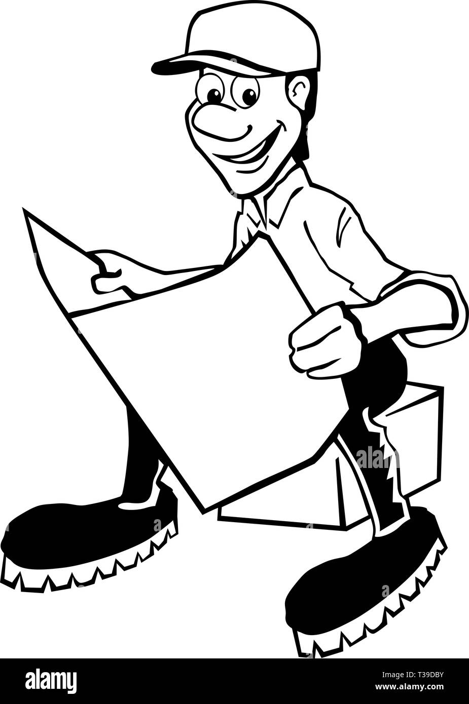 Man with Paper Vector Illustration Stock Vector Image & Art - Alamy