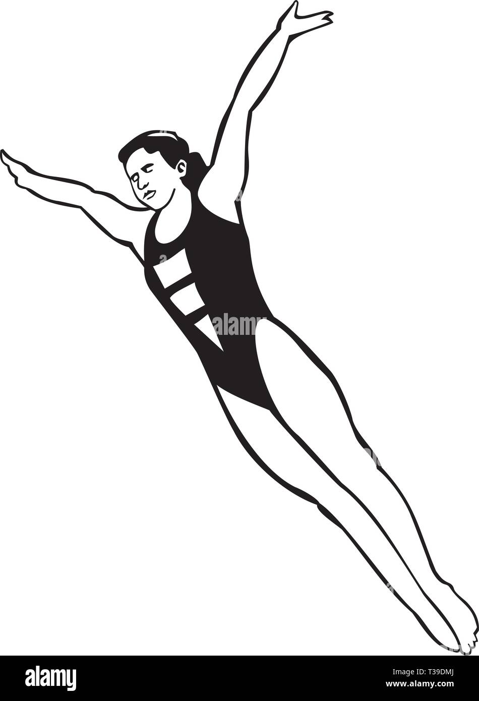 Female diver Stock Vector Images - Alamy