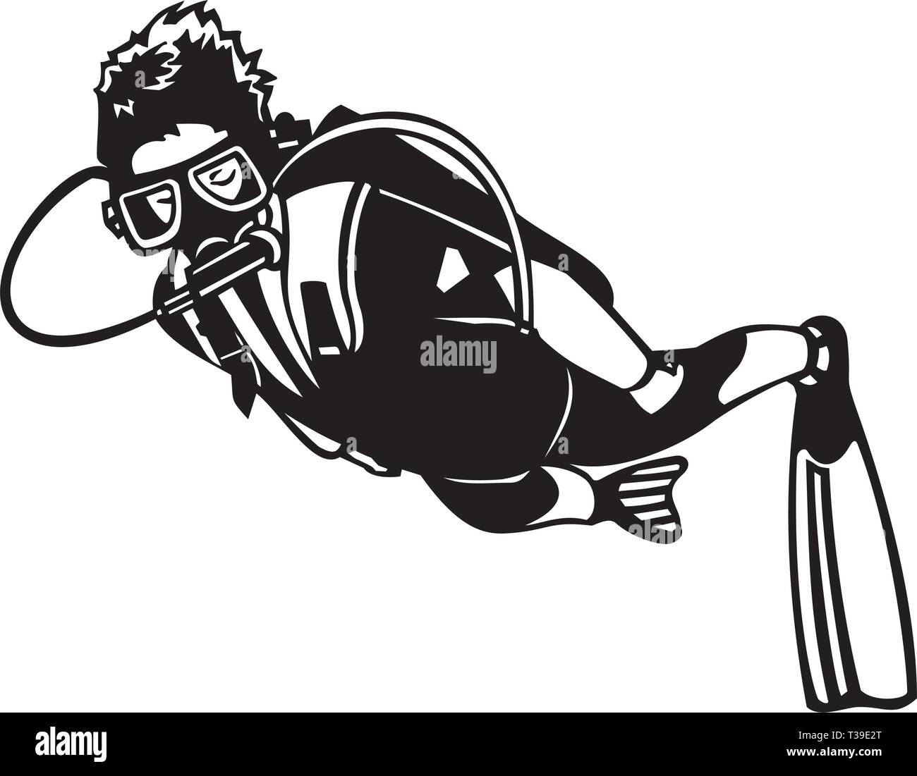 Scuba Diver Illustration Stock Vector Image & Art - Alamy