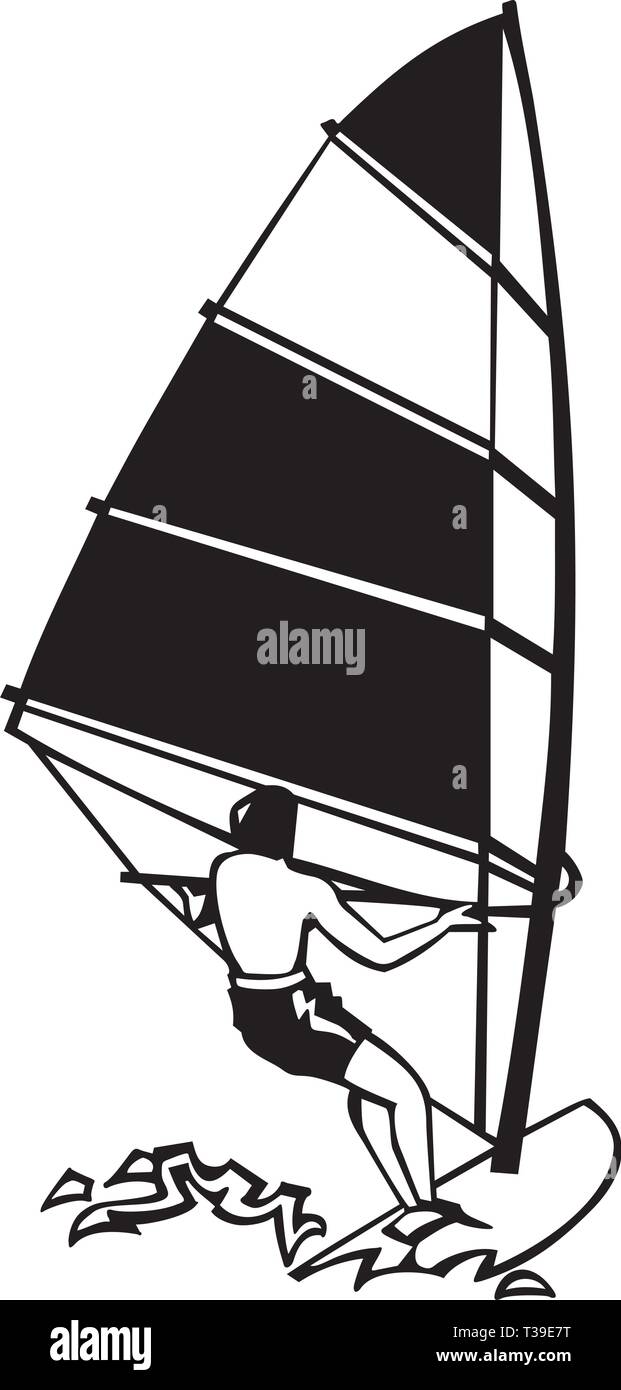 Wind Surfer Illustration Stock Vector Image & Art - Alamy
