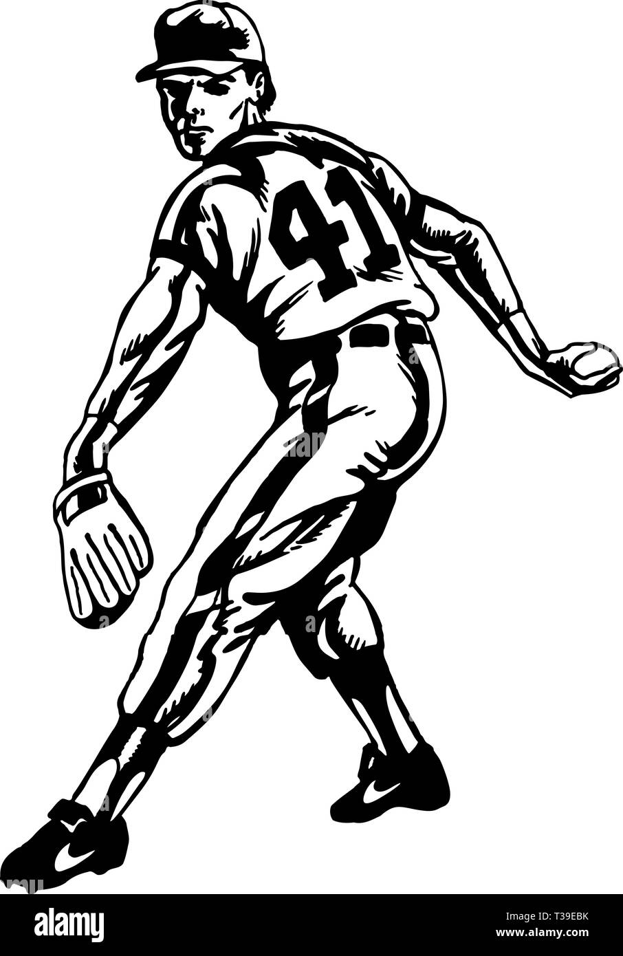 Baseball Pitcher Vector Illustration Stock Vector Image & Art - Alamy