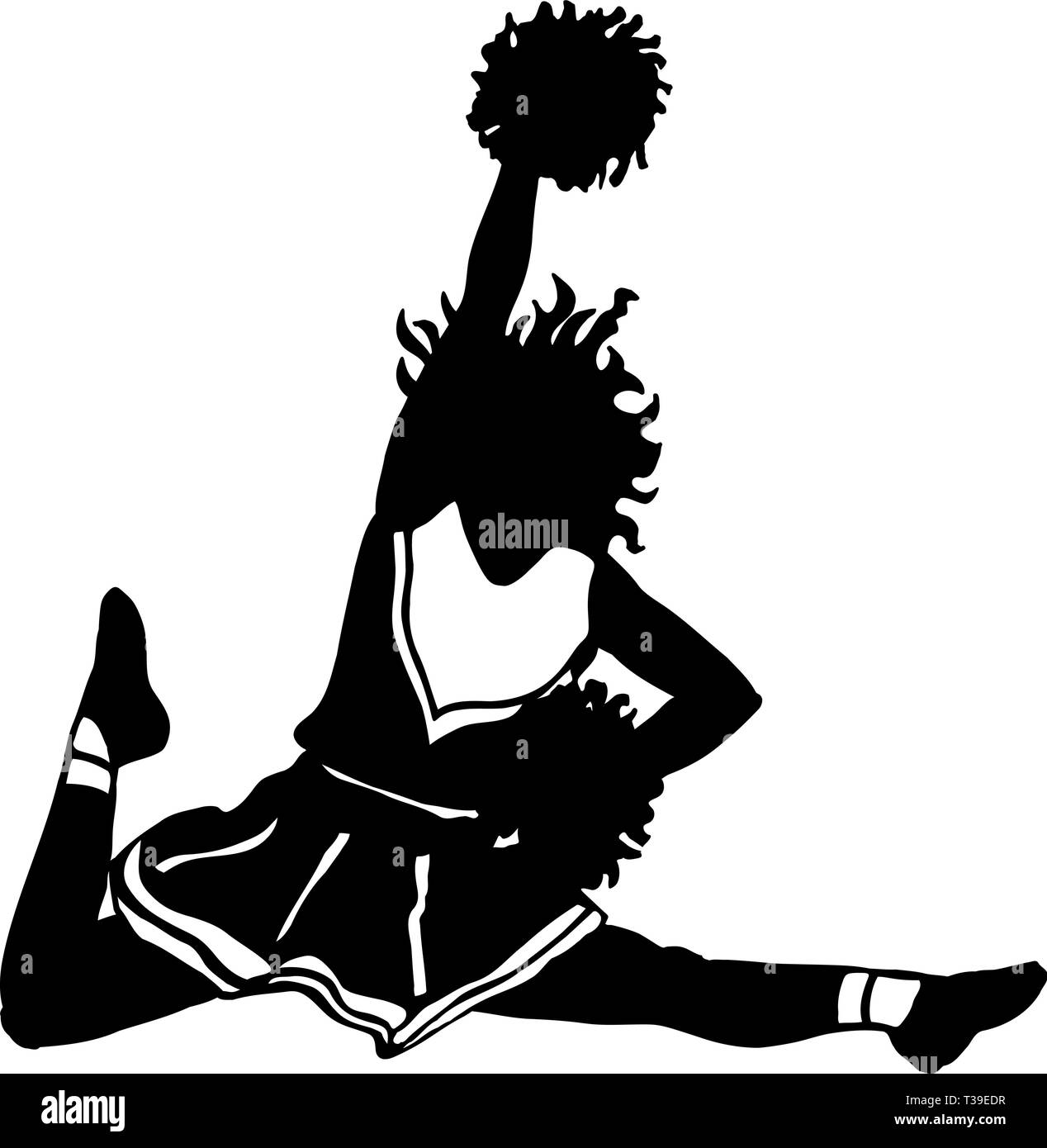 African American Cheerleader Svg Svg Files Vector Clipart Clip Art