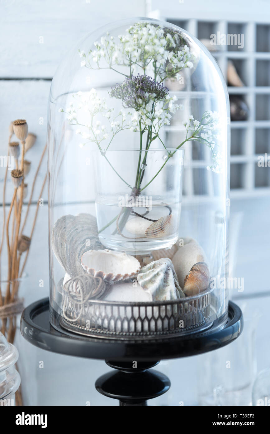 table decorations with glass dome Stock Photo - Alamy