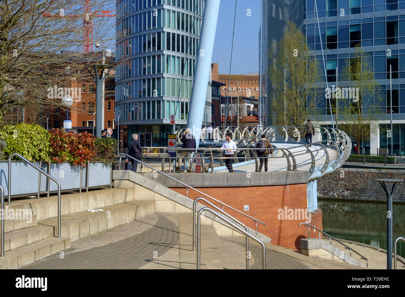 The Eye and Valentine Bridge leading to Glass Wharf from Temple Back ...