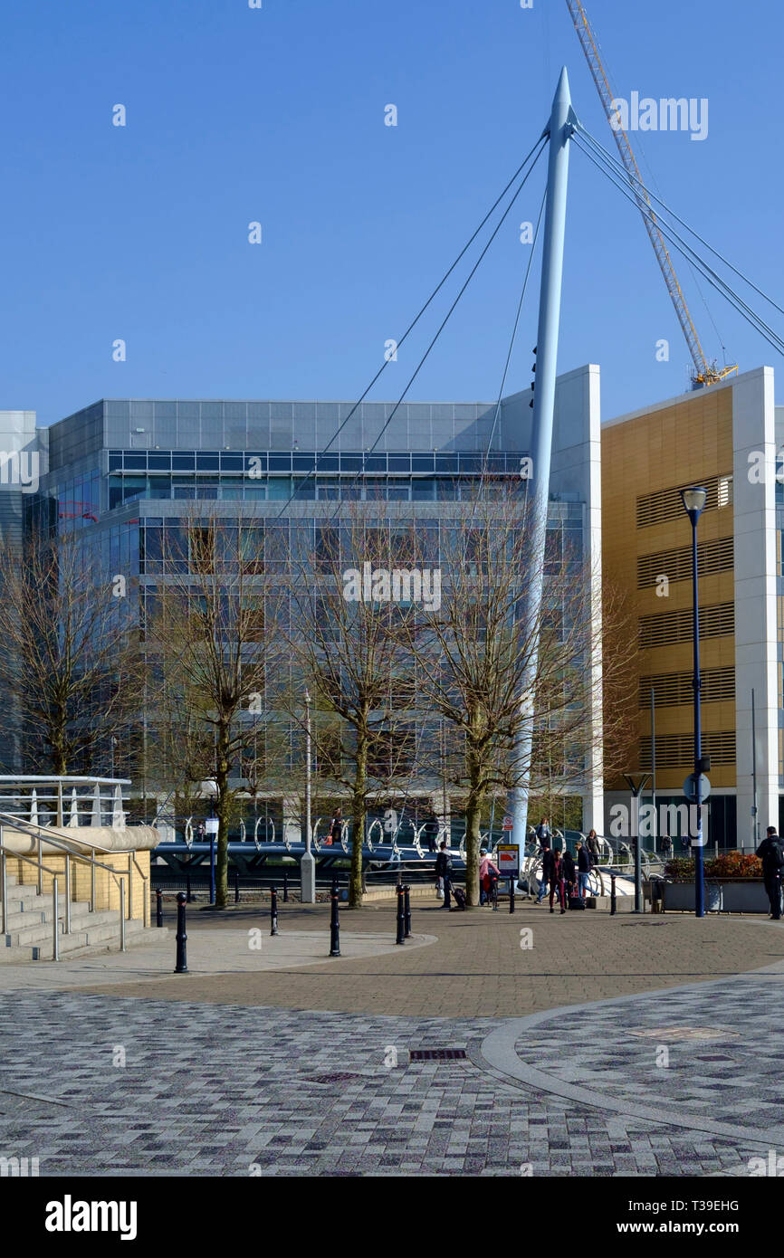 Valentine Bridge leading to Glass Wharf from Temple Back Bristol UK ...