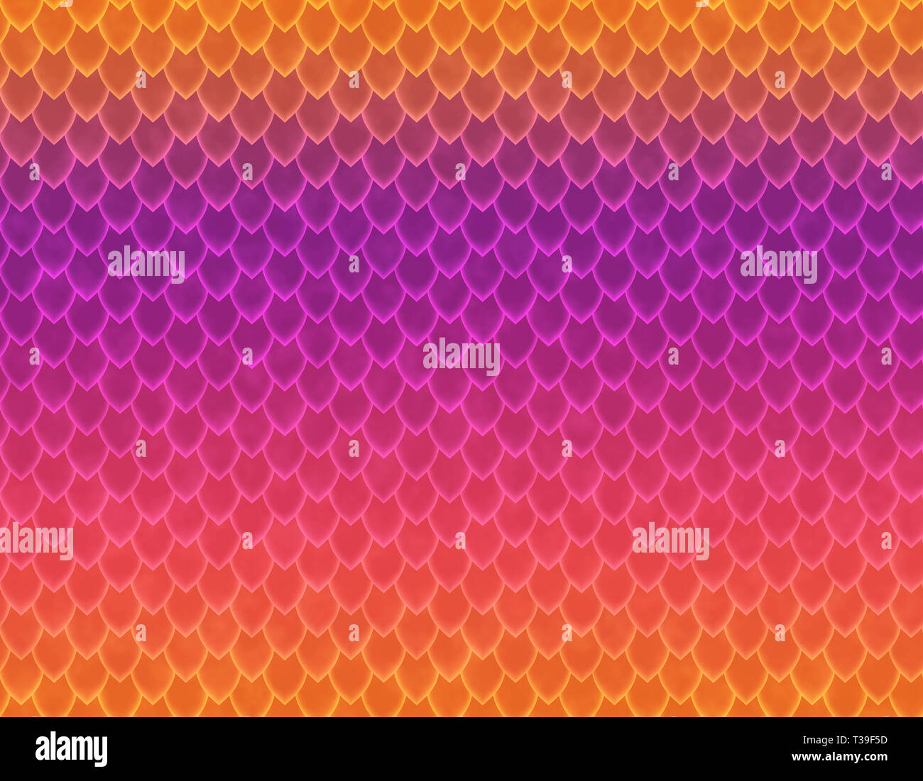 Orange, violet and pink gradient snake skin seamless pattern, sharp ...