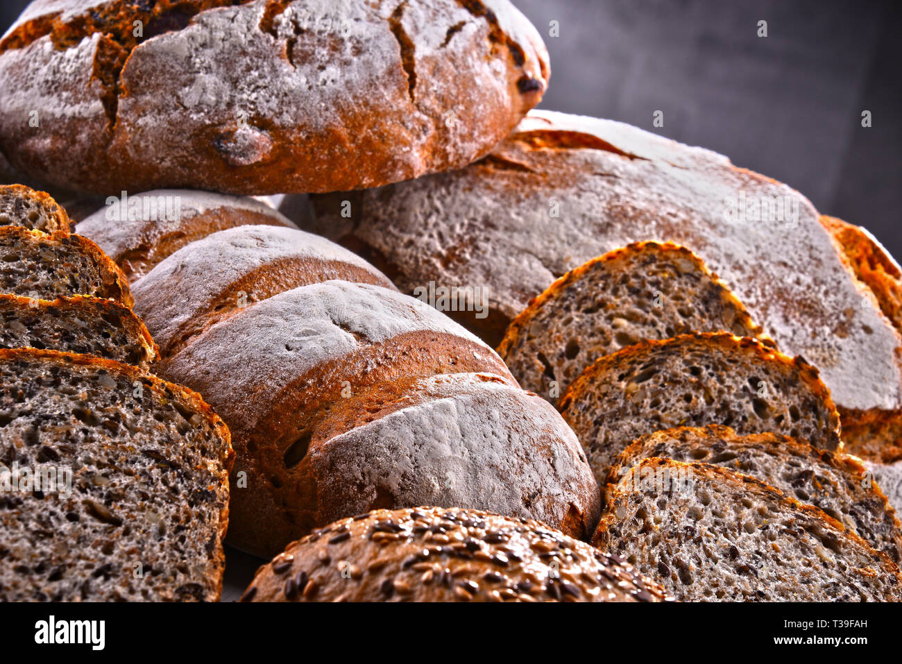 Fresh bread rolls and grain hi-res stock photography and images - Alamy