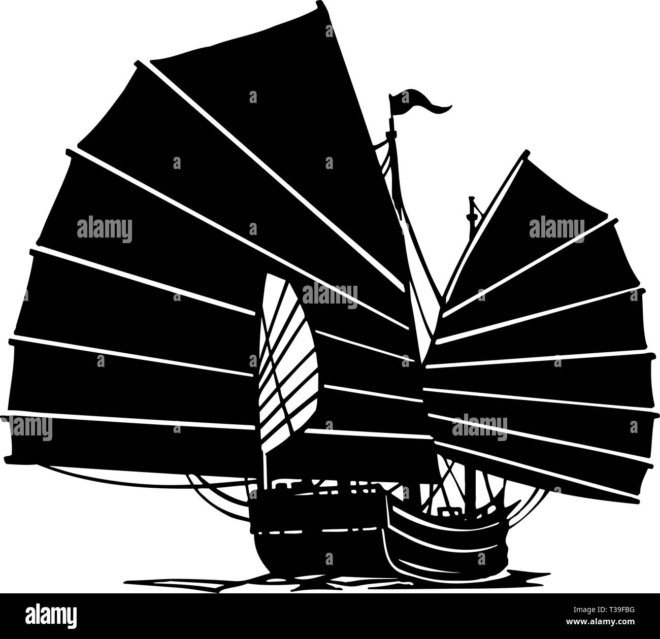 Chinese junk illustration hi-res stock photography and images - Alamy