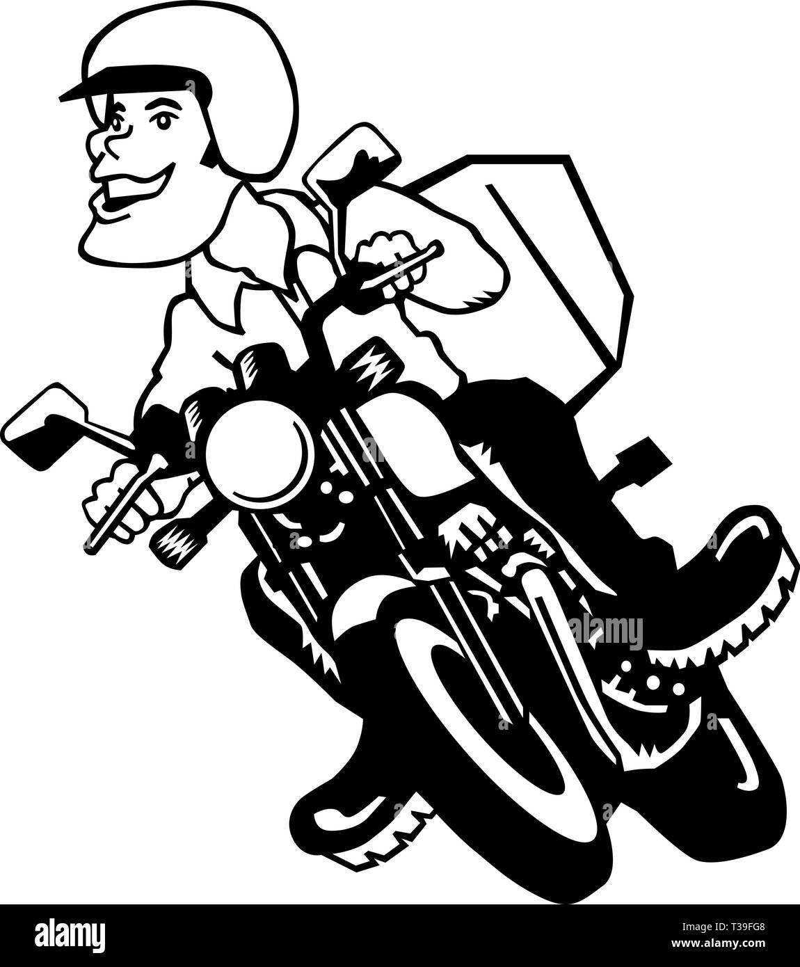 Vector Cartoon Motorcycle High Resolution Stock Photography and Images ...