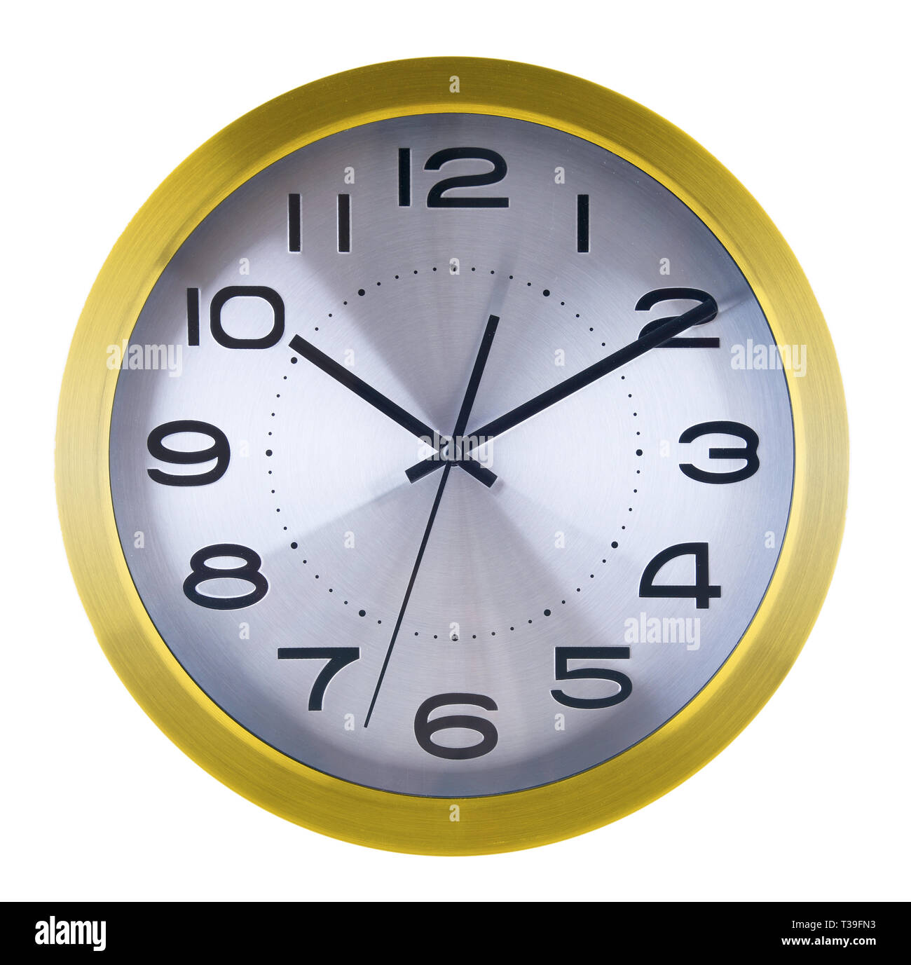 Wall clock isolated on white background. Ten past ten Stock Photo - Alamy