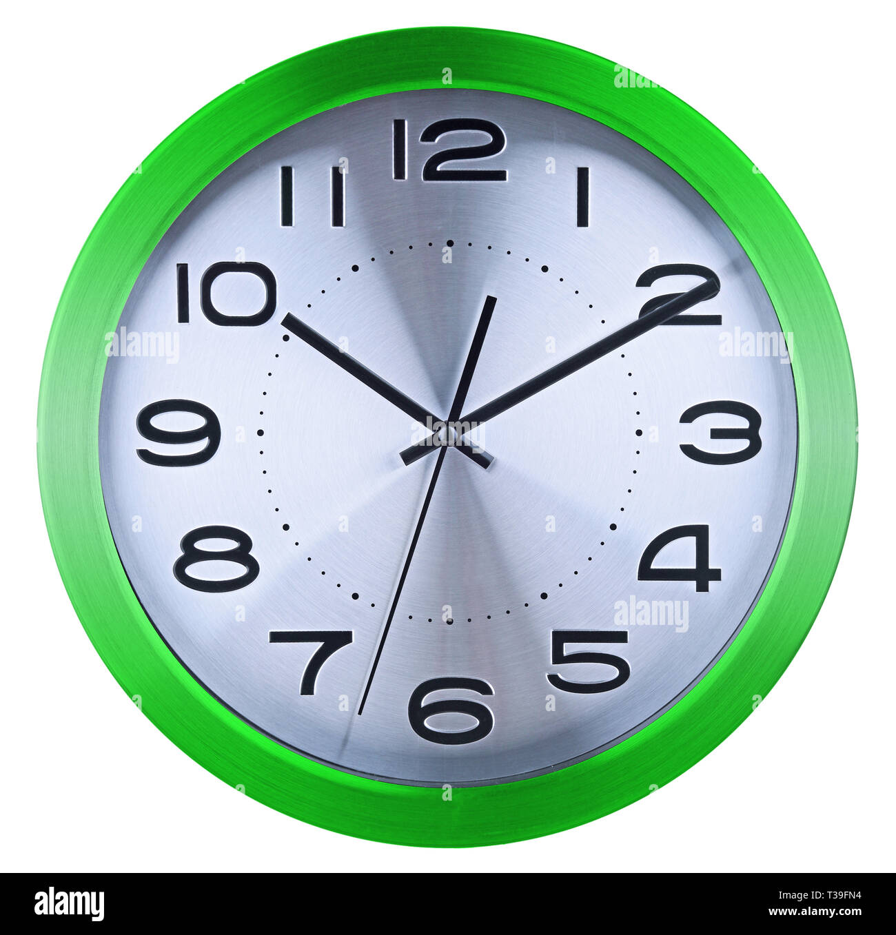Wall clock isolated on white background. Ten past ten Stock Photo - Alamy
