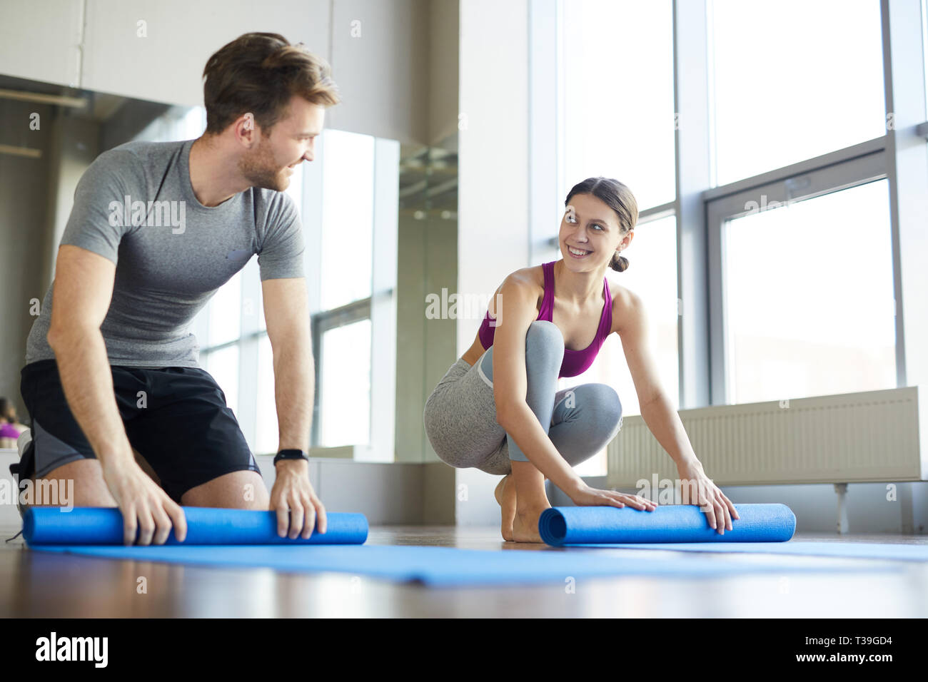 Young man woman after workout hi-res stock photography and images - Alamy